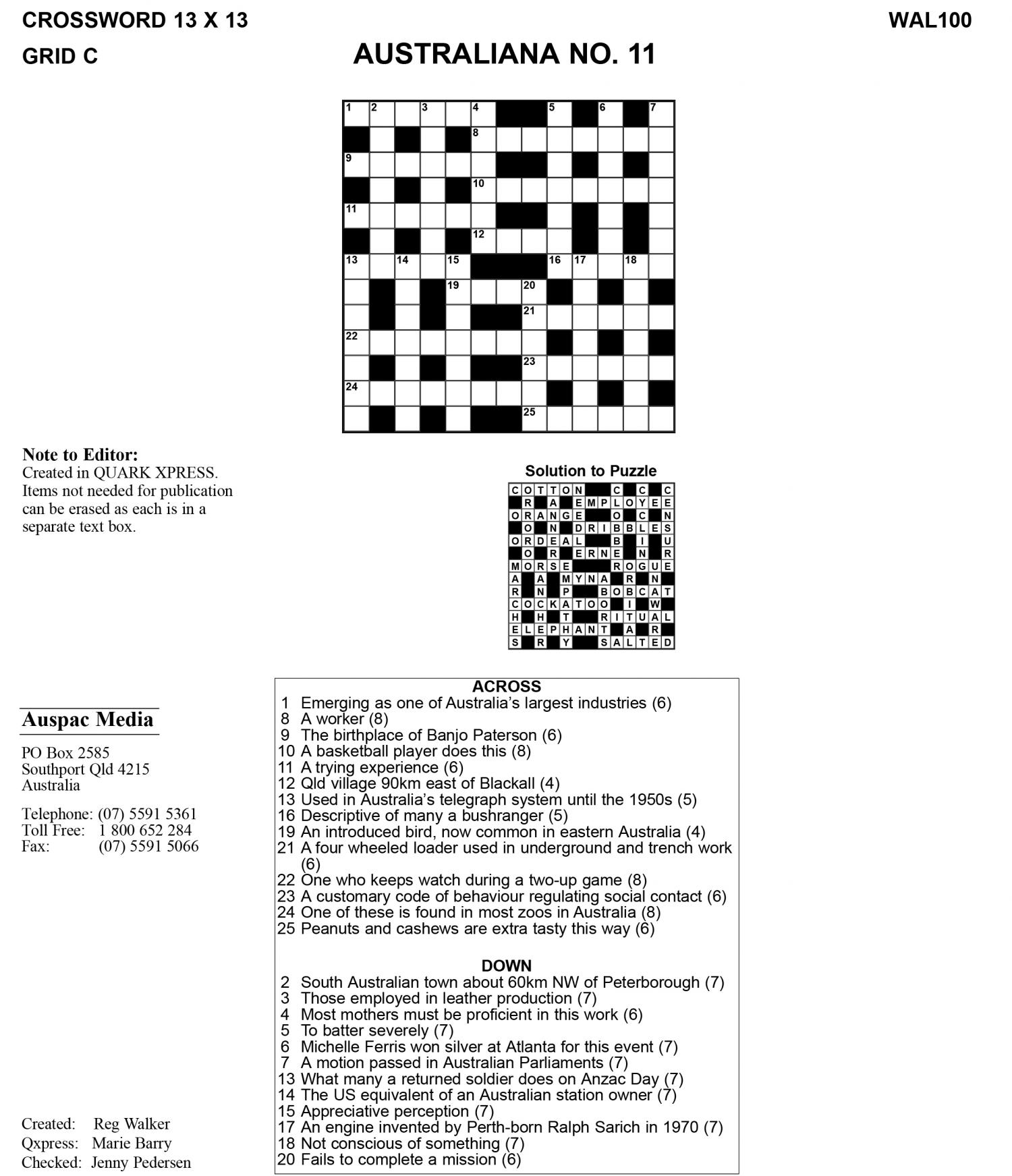 Auspac Media - The Feature People | CROSSWORDS
